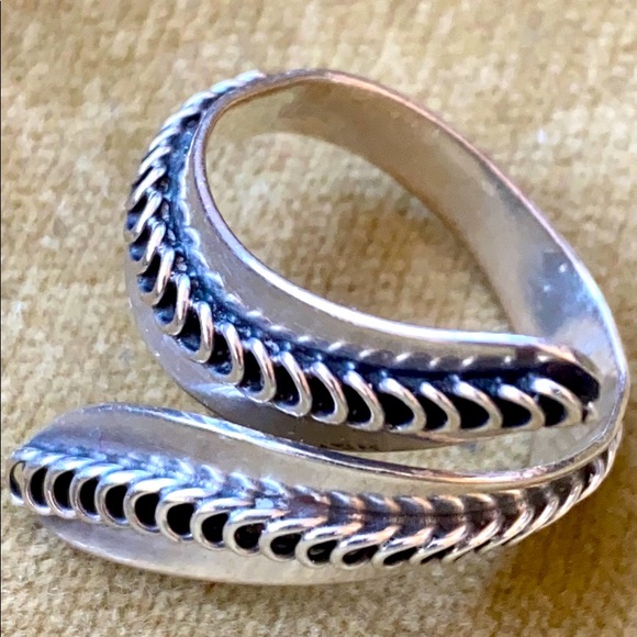 Jewelry | Vintage Mexico Sterling Silver Bypass Ring Marked Cbj Eagle ...